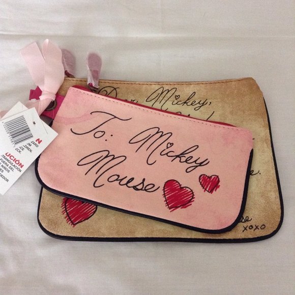 Disney | Bags | Disney Park Minnie Mouse Love Notes Pouch Set | Poshmark